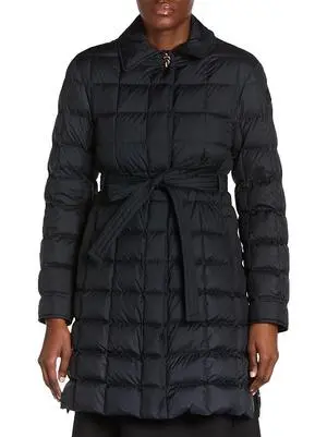 Moncler Gressillon Belted Puffer Coat - Blue