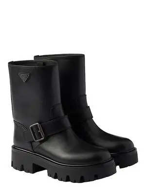 Prada Leather Boots Black