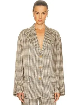 Acne Studios Junida Check Fluid Blazer - Beige