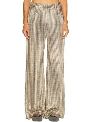 Acne Studios Poltana Fluid Check Pants - Beige