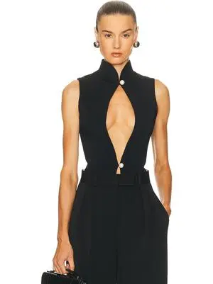 MUGLER Cut Out Bodysuit - Black