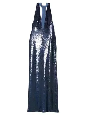 THE NEW ARRIVALS ILKYAZ OZEL Olympia Sequin-embellished Maxi Dress - Blue