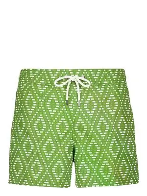 Frescobol Carioca Printed Board/Boxer Swim Shorts Green