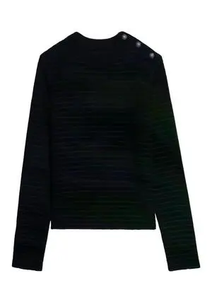Zadig&Voltaire Striped Ribbed Knit Sweater - Black