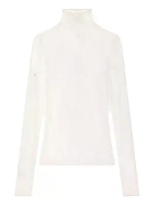 COURREGES Lace Turtleneck Top - White
