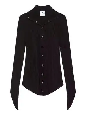 COURREGES Ribbed Cardigan - Black