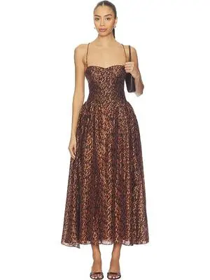 Bardot Estie Printed Maxi Dress - Brown Leopard