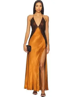 Bardot Estrella Halter Maxi Dress - Toffee