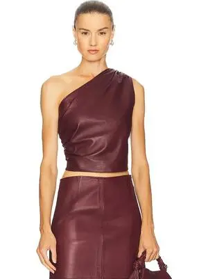 ZUT Laurel Leather Top - Burgundy
