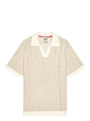 Scotch & Soda Open Structured Knitted V-neck Shirt - Eggnog