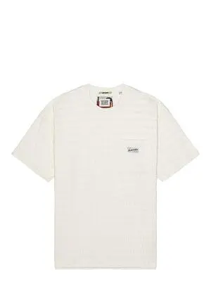 Scotch & Soda Horizonal Textured T-shirt In Cream - Eggnog