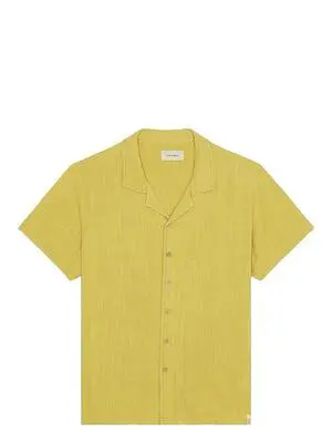 CRITICAL SLIDE Ernie Resort Shirt In Mustard - Pineapple