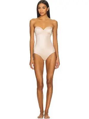 Spanx Sculpt Suit Your Fancy Strapless Bodysuit - Champagne Beige