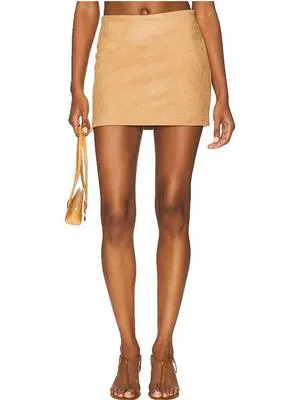 Superdown Aviva Faux Suede Mini Skirt - Camel
