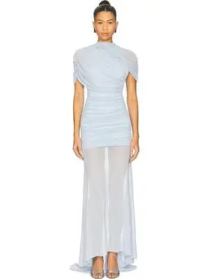 Amanda Uprichard Amanda Uprichard X Evianna Mesh Gown Baby Blue