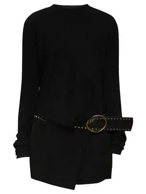 Christopher Esber Leather Belted Magyar Tie Dress - Black