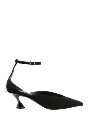 MUGLER 55mm Fang Ankle-strap Pumps - Black