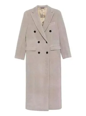 ERALDO Double-breasted Buttoned Coat - Grey
