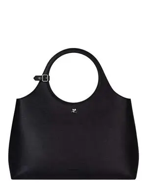 COURREGES Holy Day Leather Shoulder Bag - Black