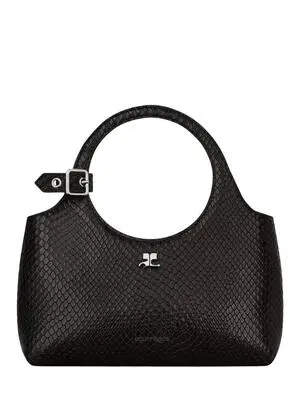 COURREGES Mini Holy Leather Shoulder Bag - Black