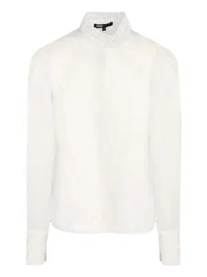 Maje Embroidered Cotton-blend Organza Shirt - White