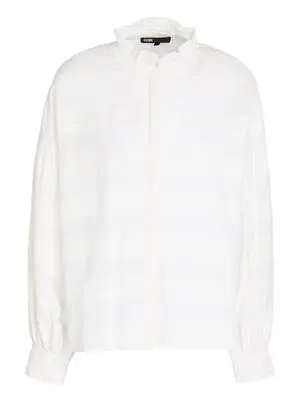 Maje Embroidered Cotton-mousseline Shirt - White