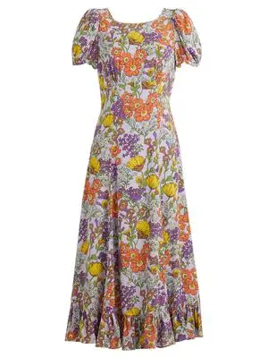 COACH Restored Floral Midi Dress - Lavender Multi