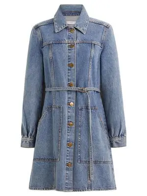 COACH® Restored Denim Mini Shirt Dress - Blue