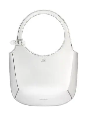 COURREGES Metallic Shoulder Bag - Grey