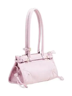 Anthropologie Greer Structured Faux-Suede Shoulder Bag Pink
