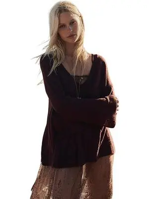 Free People Free People Isadora Reversible Sweater Tunic Decadent