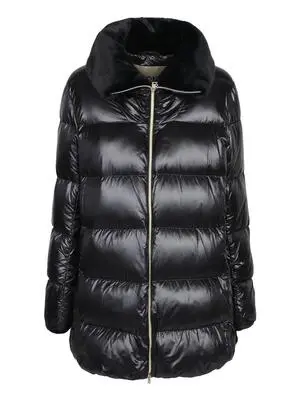Herno Long Jacket With Synthetic Fur - Black