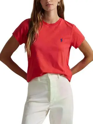 Polo Ralph Lauren Embroidered Cotton T-Shirt Red