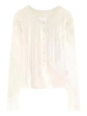 Citizens Of Humanity Ribbed Button-front Top - Neutrals