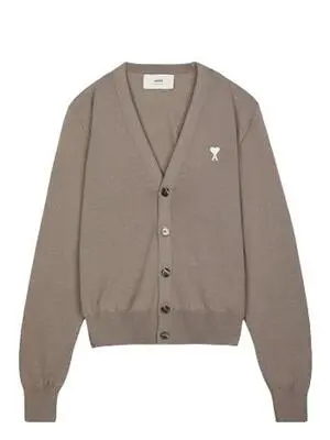 Ami Logo Cardigan - Beige