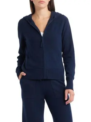 MARGARET O'LEARY Fitted Cashmere Hoodie - Navy