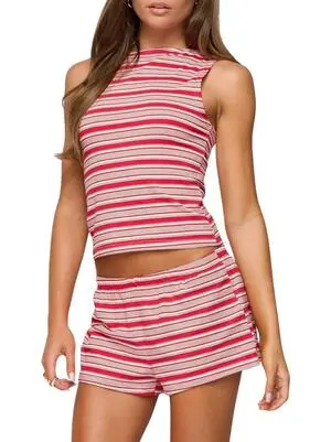 EDIKTED Glennon Stripe Tank - Red-and-white