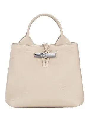 Longchamp Le Roseau Small Leather Tote - Paper