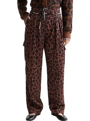 Scotch & Soda Faye Leopard Print Tapered Leg Pants - Peace Leopard