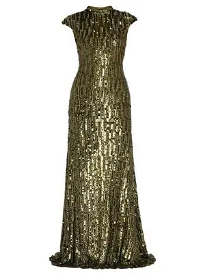 Naeem Khan Sequin-embroidered Gown - Green