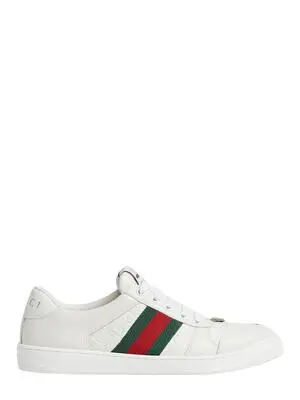 Gucci GG Embossed Leather Low-Top Sneakers Great White