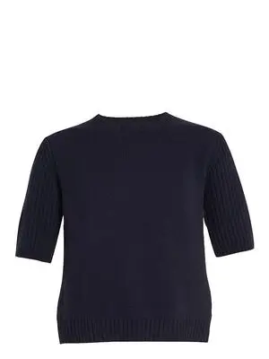 Sea Mallory Short-sleeve Combo Sweater - Navy
