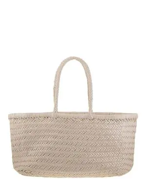 Dragon Diffusion Dragon Diffusion Bamboo Triple Jump Big Woven Leather Bag Beige