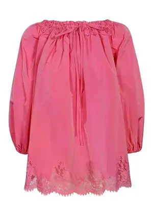 Ermanno Scervino Lace-trimmed Blouse - Pink