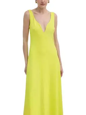 Luisa Spagnoli V-neck Maxi Dress - Yellow