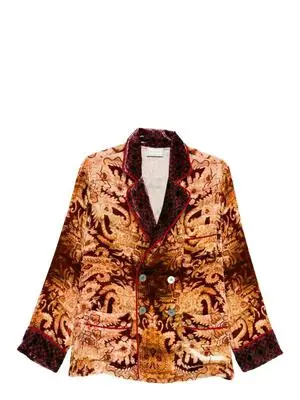 PIERRE-LOUIS MASCIA Paisley-print Double-breasted Jacket - Red