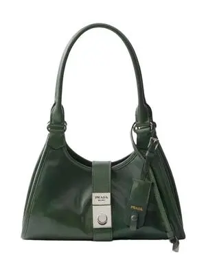 Prada Small Leather Tote Bag - Green