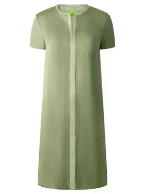 Shanghai Tang Silk Short-sleeve Midi Dress - Green