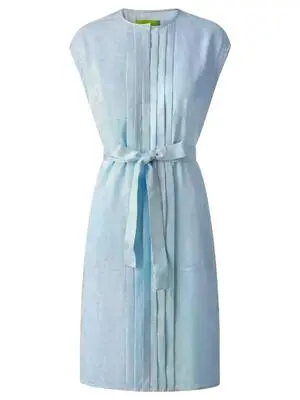 Shanghai Tang Pleated Silk Midi Dress - Blue