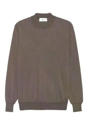LARDINI Mock-neck Long Sleeve Sweater - Brown